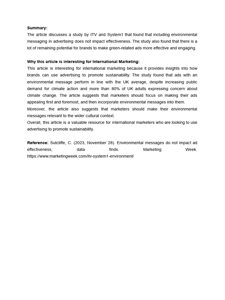 International Marketing Weekly News Week 5 | PDF