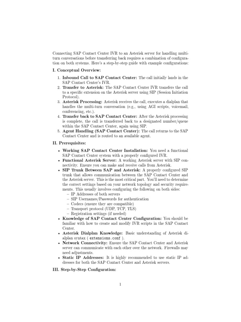 Asterisk Sapcontactcenter Integration | PDF | Session Initiation Protocol | Interactive Voice ...