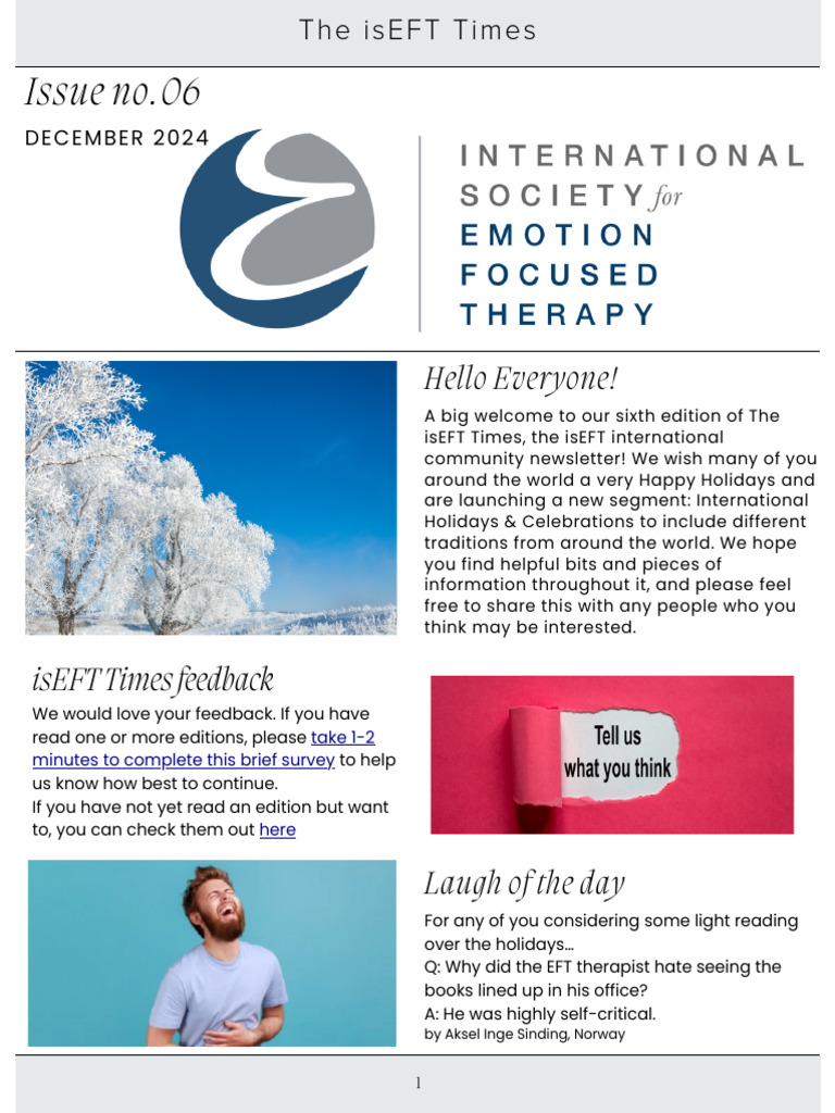 isEFT Times: December 2024 Edition | PDF | Psychotherapy | Mental Health
