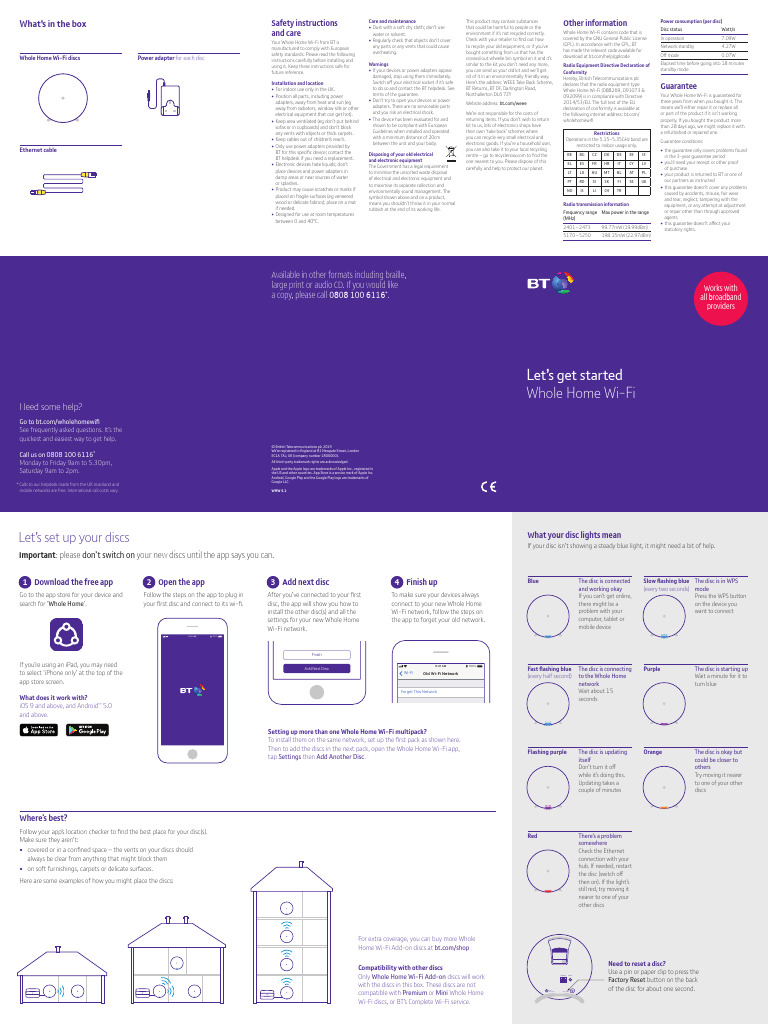 BT Whole Home Wi-Fi Setup Guide | PDF | Wi Fi | Ios