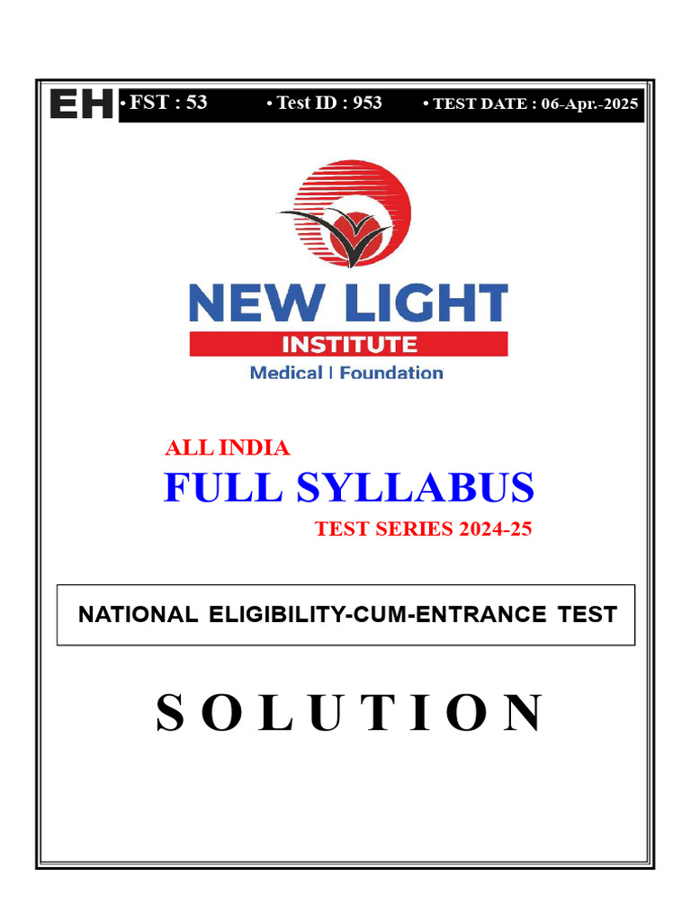 FST-53 (06-Apr-2025) (EH) Solution | PDF | Physical Quantities | Applied And Interdisciplinary ...