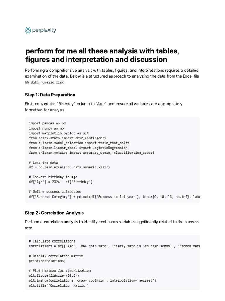 Perform For Me All These Analysis With Tables, Fig | PDF | Logistic ...