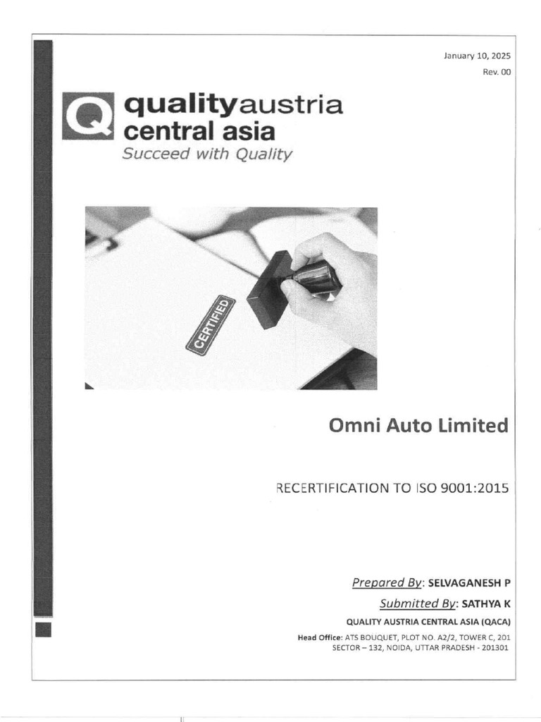Iso-9001 Contract With Qaca | PDF