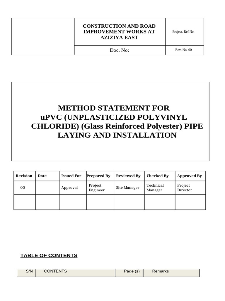 MS - uPVC Pipe Laying & Installation Pipe Laying & Installation | PDF ...