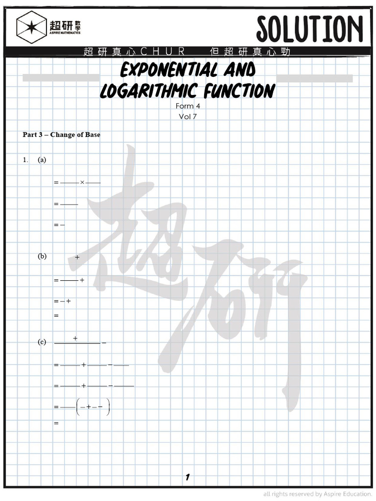 F4 Regular Lesson 20 Homework Solution | PDF | Special Functions