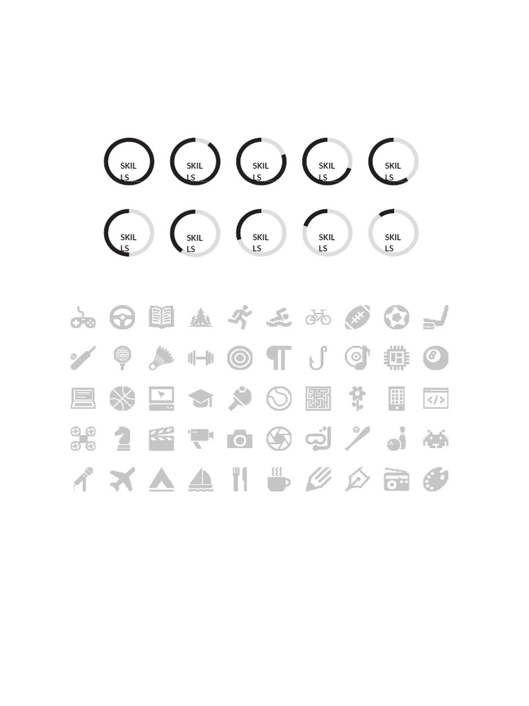 Mono Resume Skills Circles Icons | PDF