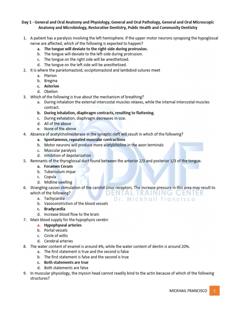 Nov 2022 Preboards Answer Key | PDF | Dental Composite | Tooth Enamel