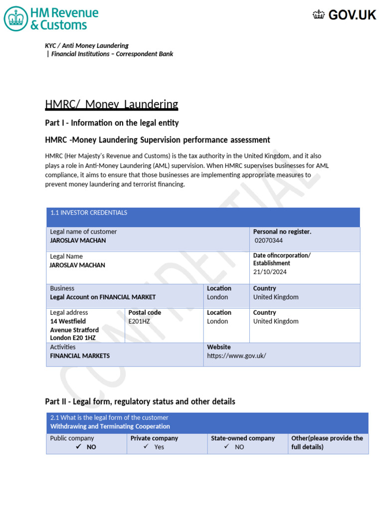 HMRC Aml Jaroslav Machan | PDF | Money Laundering | Terrorism Financing