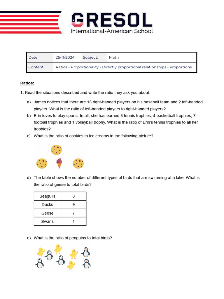 Unit 3 (Part 1) Ratios and Proportional Relationships | PDF