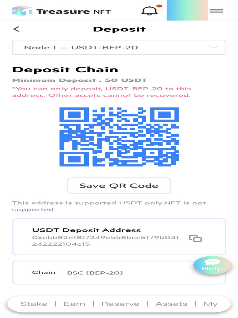 USDT Deposit Instructions for TreasureNFT | PDF