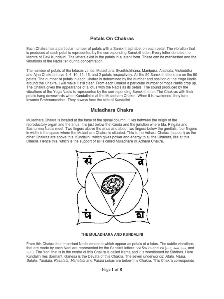 Petals On Chakras | PDF | Chakra | Hindu Behaviour And Experience