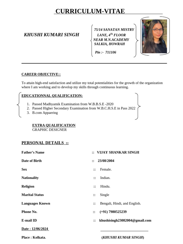 khushi cv | PDF