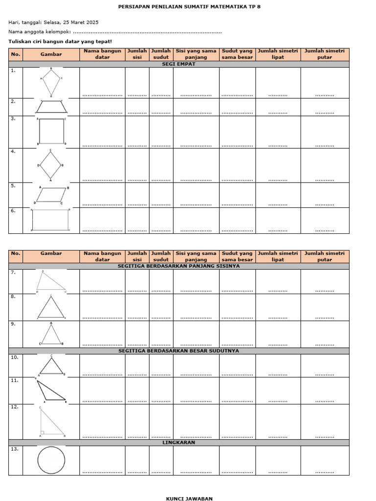 TP 8 (5) PERSIAPAN PENILAIAN SUMATIF (25 Maret 2025) | PDF