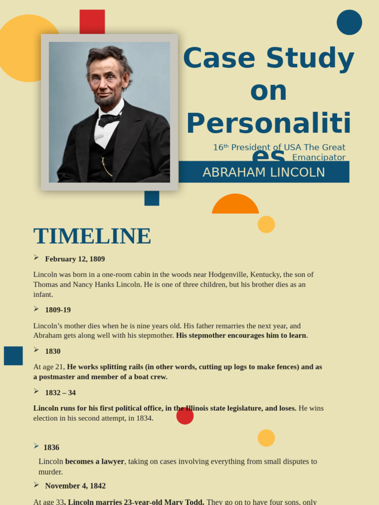 Case Study On Personalities Abraham Lincoln | PDF | Abraham Lincoln ...