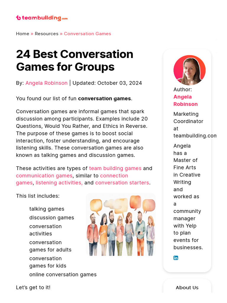 24 Engaging Group Conversation Games | PDF | Conversation ...