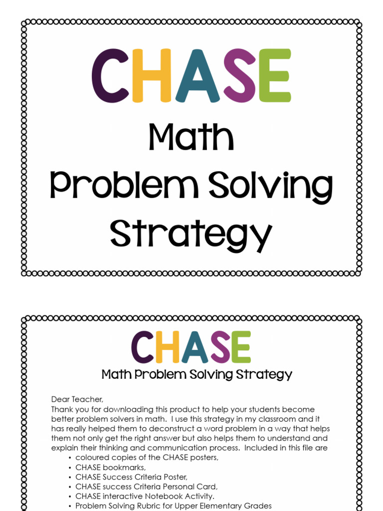 CHASE Math Problem Solving V2 2mq0z0 | PDF | Learning | Human Communication