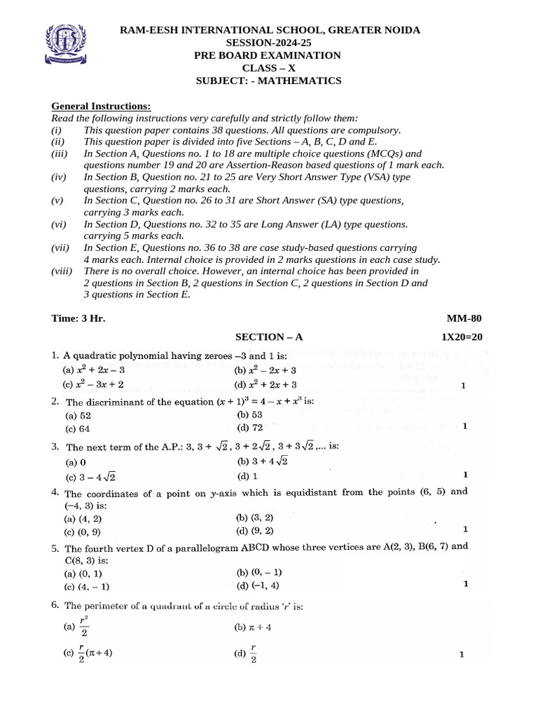 CLASS 10 ENGLISH SAMPLE PAPER SET 1 | PDF