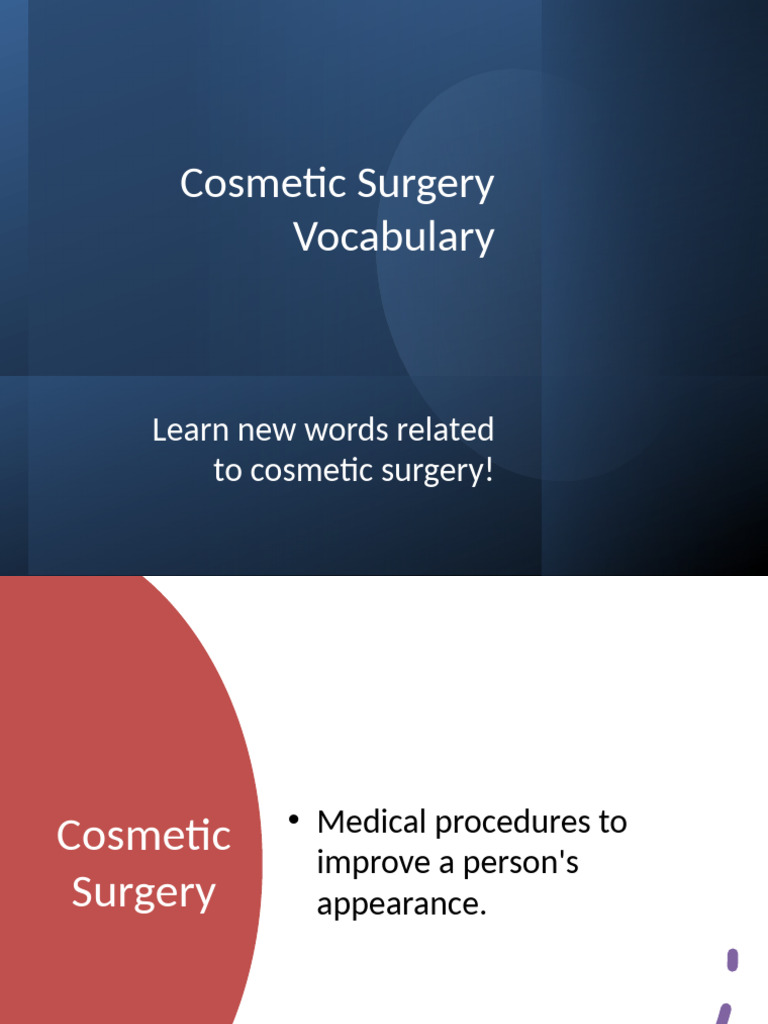 Cosmetic Surgery Vocabulary Guide | PDF