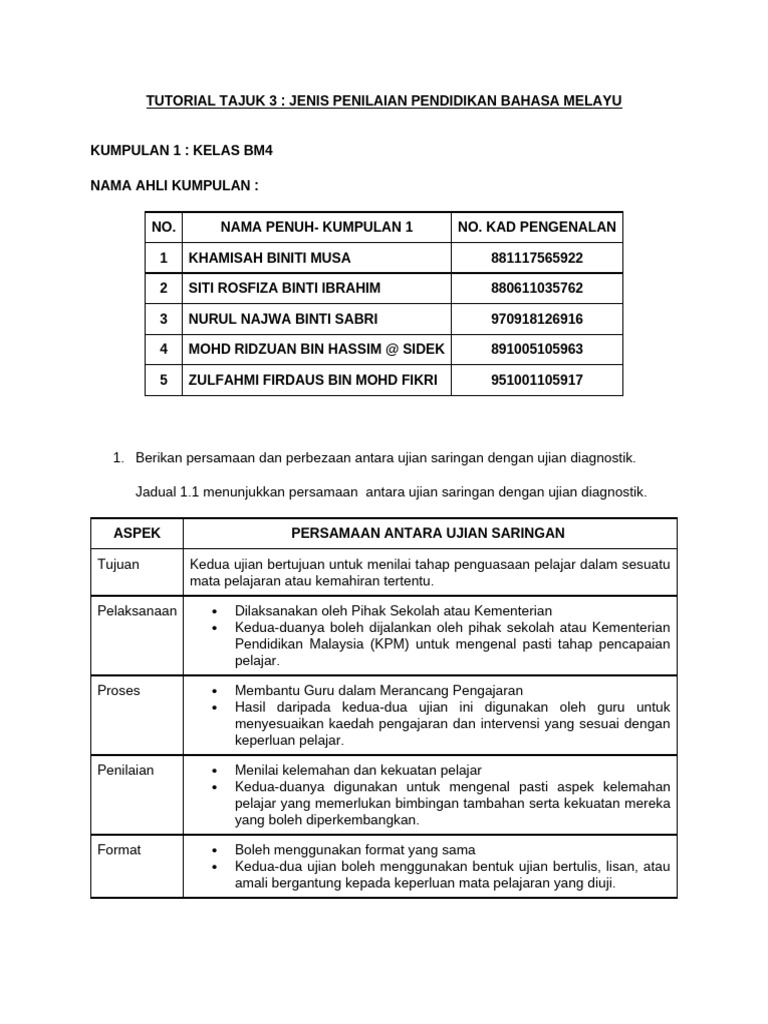 Tutorial Tajuk 3 | PDF