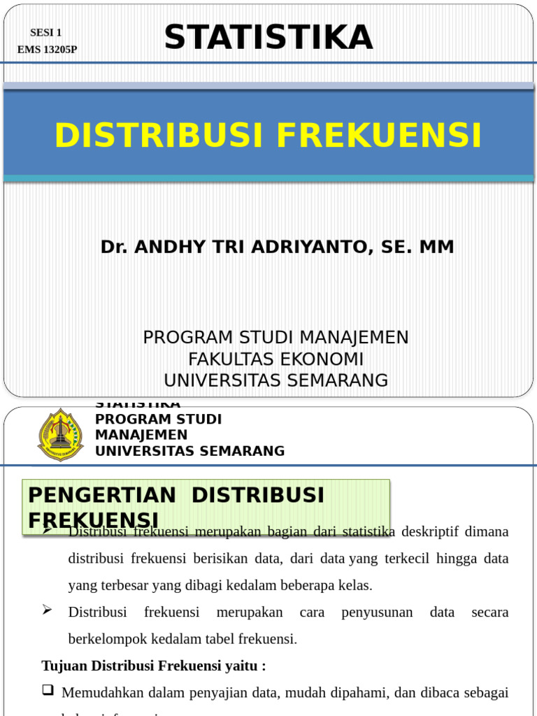 Bab 2 Statistik - Distribusi Frekuensi | PDF