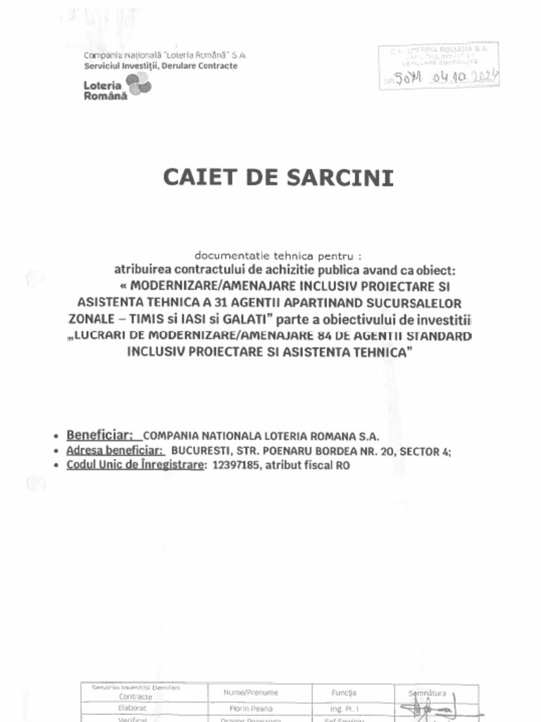 Caiet de Sarcini + Anexe (1 - 10) | PDF