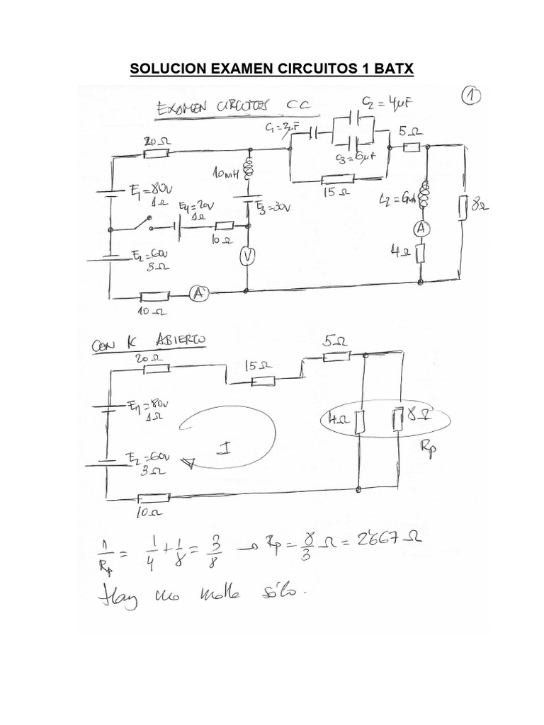 Examen Circuitos 1 batx SOLUCION | PDF