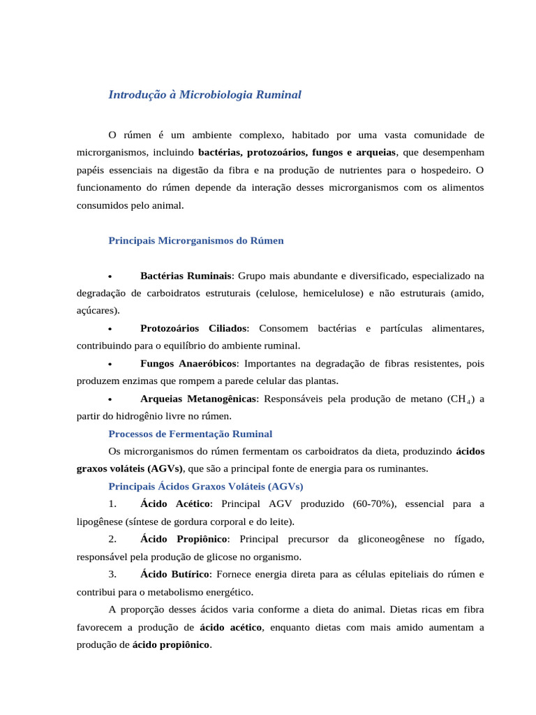 Mat. Estudos - Microbiota Ruminal | PDF | Ruminante | Microrganismo