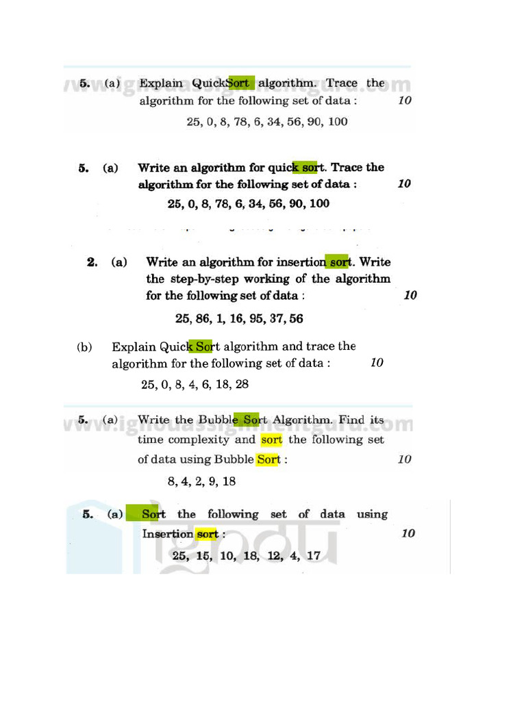 All Sort Bubble, Insertion, Quick, Merge | PDF