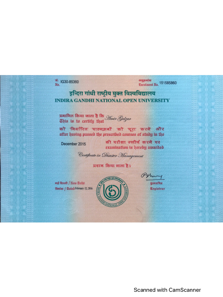 Ignou Cert | PDF