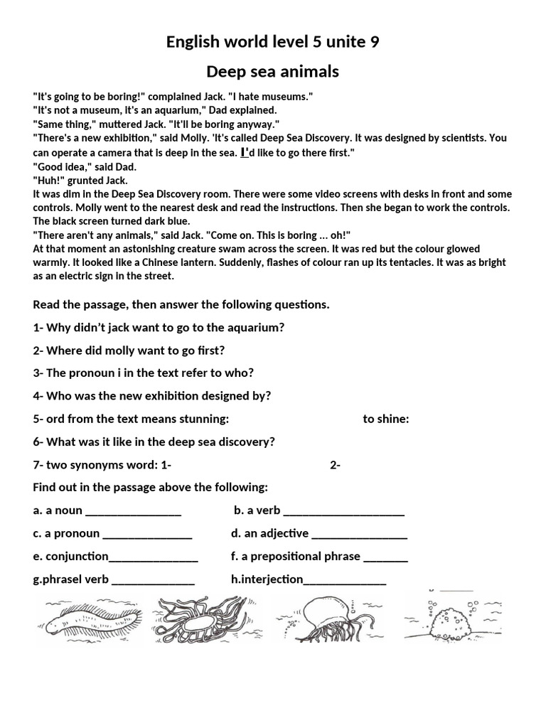 Deep Sea Discovery Reading Practice | PDF | Verb | English Language