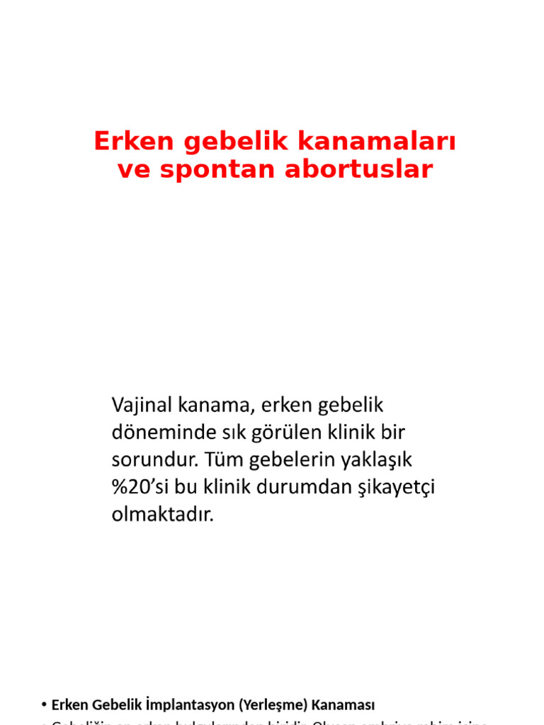 Erken Gebelik Kanamaları Ve Abortuslar | PDF
