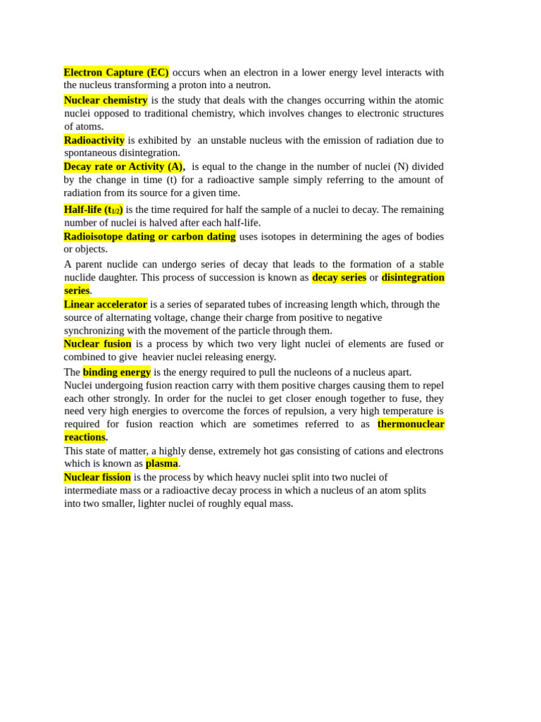 Nuclear-Chem-terminologies | PDF