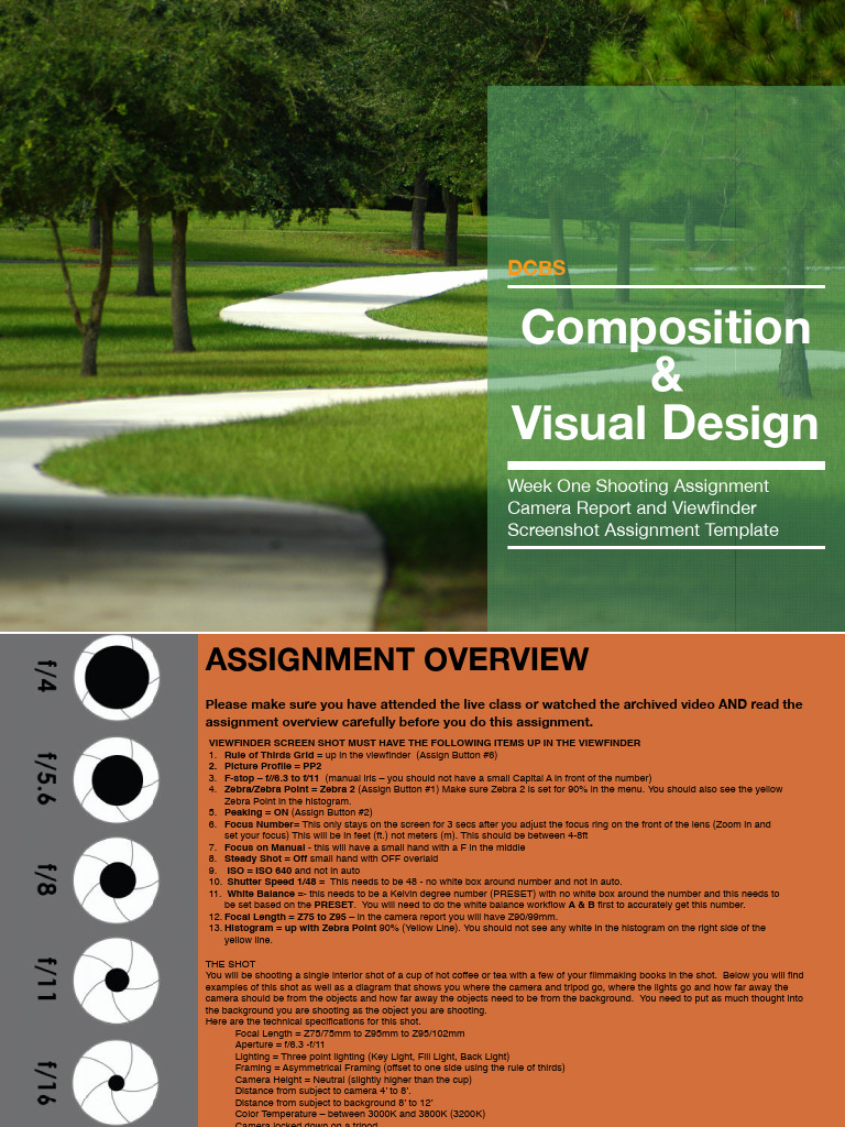 Shooting Assignment Template | PDF | Camera | Zoom Lens