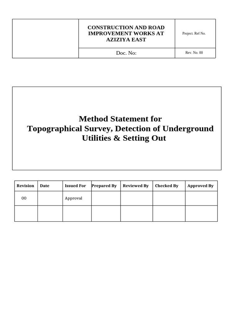 MS- Topographical Survey, Detection of UG Utilities | PDF | Surveying