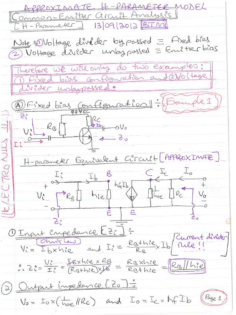 H Parameter Ac Analysis EXACT Method | PDF