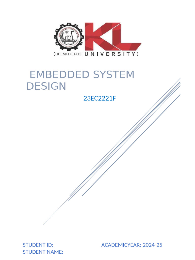 Lab Workbook ESD 23EC2221F | PDF | Microcontroller | Embedded System