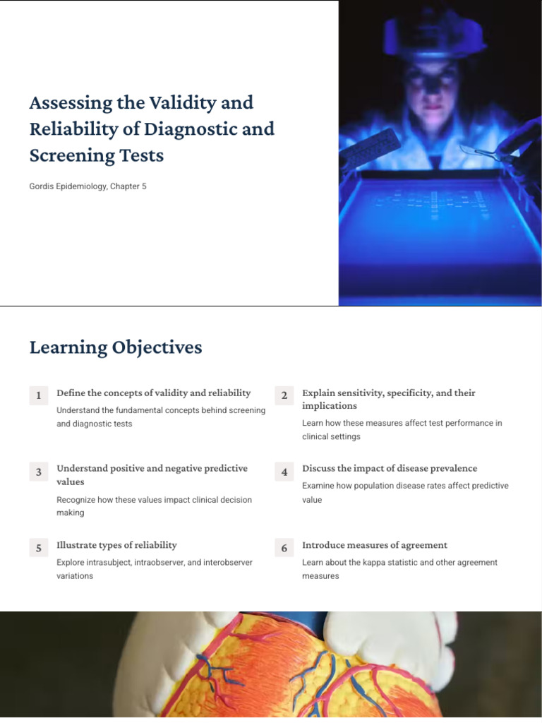 Assessing The Validity and Reliability of Diagnostic and Screening ...