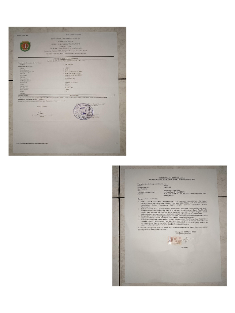 Dokumen Pengecekan Kesehatan | PDF