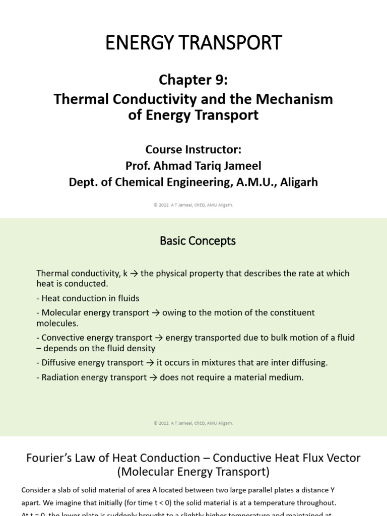 Chapter 9 ENERGY TRANSPORT | PDF | Thermal Conduction | Diffusion