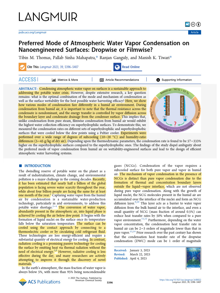 Dropwise and Film Wise Condesnt | PDF | Humidity | Water Vapor