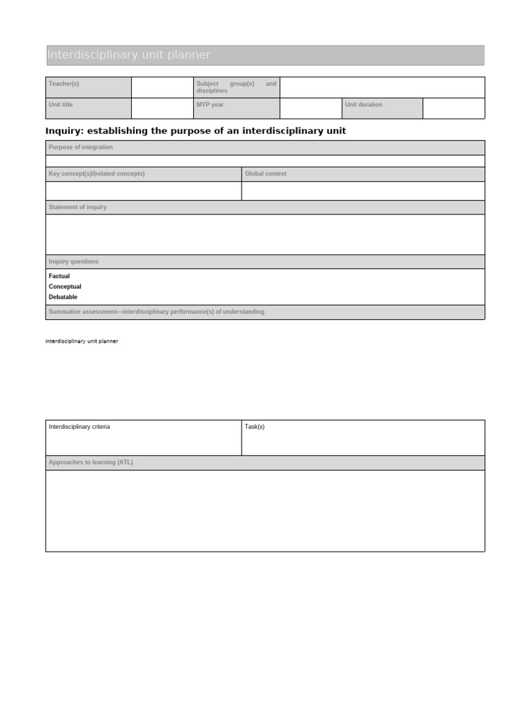 Unit plan - IDU | PDF