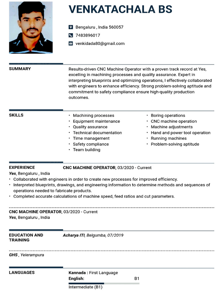 Venkatachala Resume | PDF
