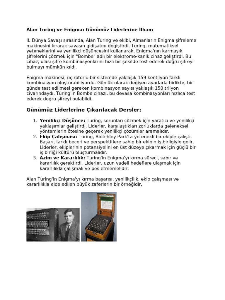 Alan Turing ve Enigma | PDF