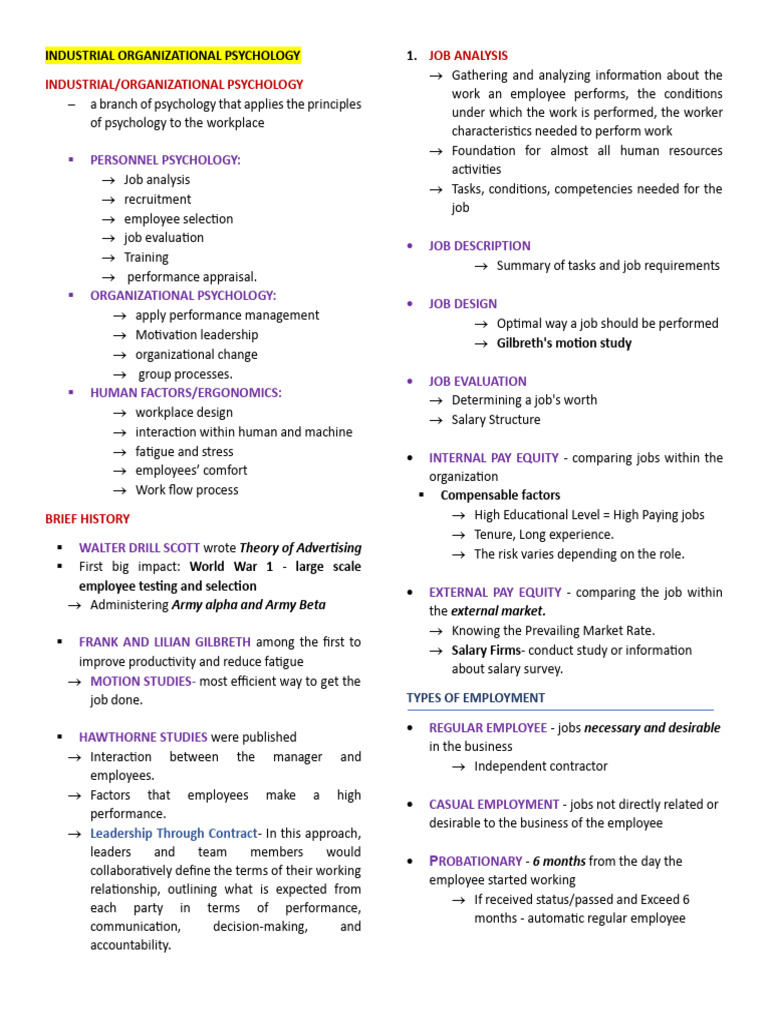 Industrial Organizational Psychology | PDF | Recruitment | Performance ...