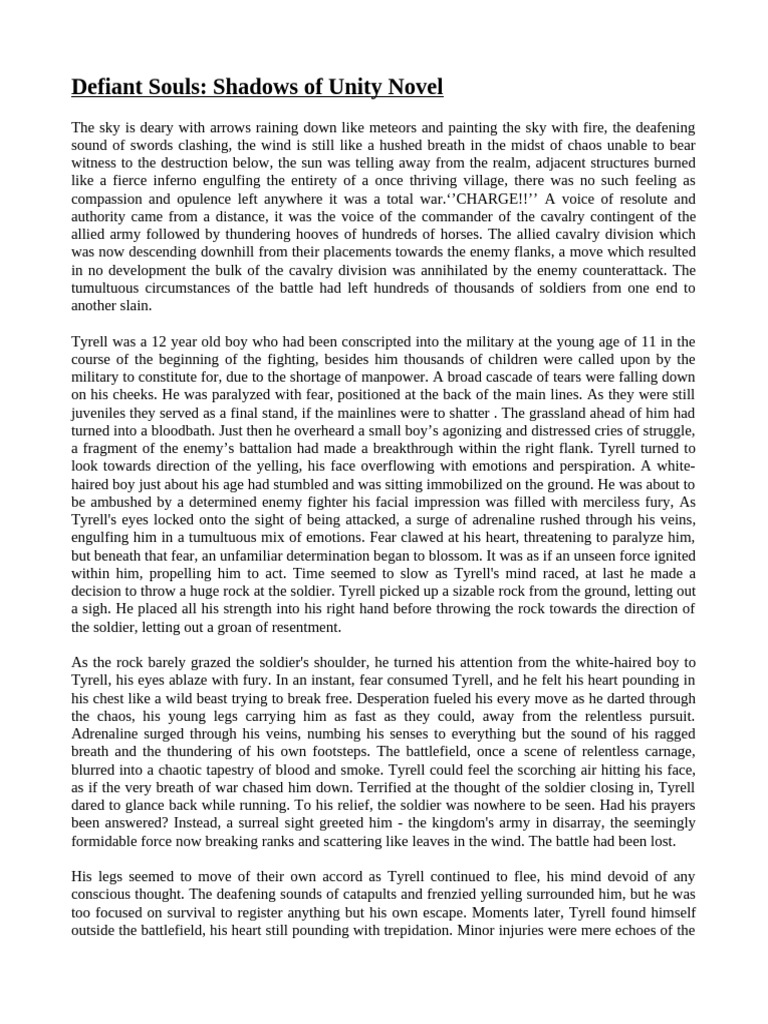 Defiant Souls Shadows of Unity Novel | PDF