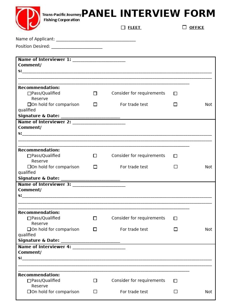 08 - Panel Interview Form | PDF