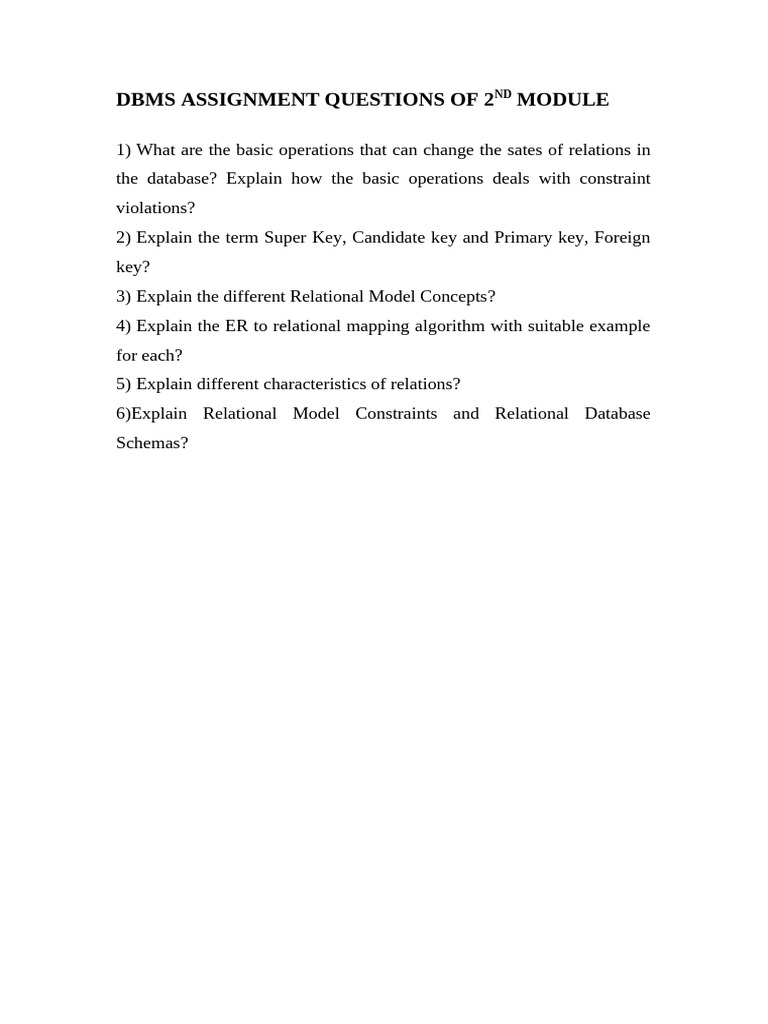 Dbms Assignment 2 Module | PDF