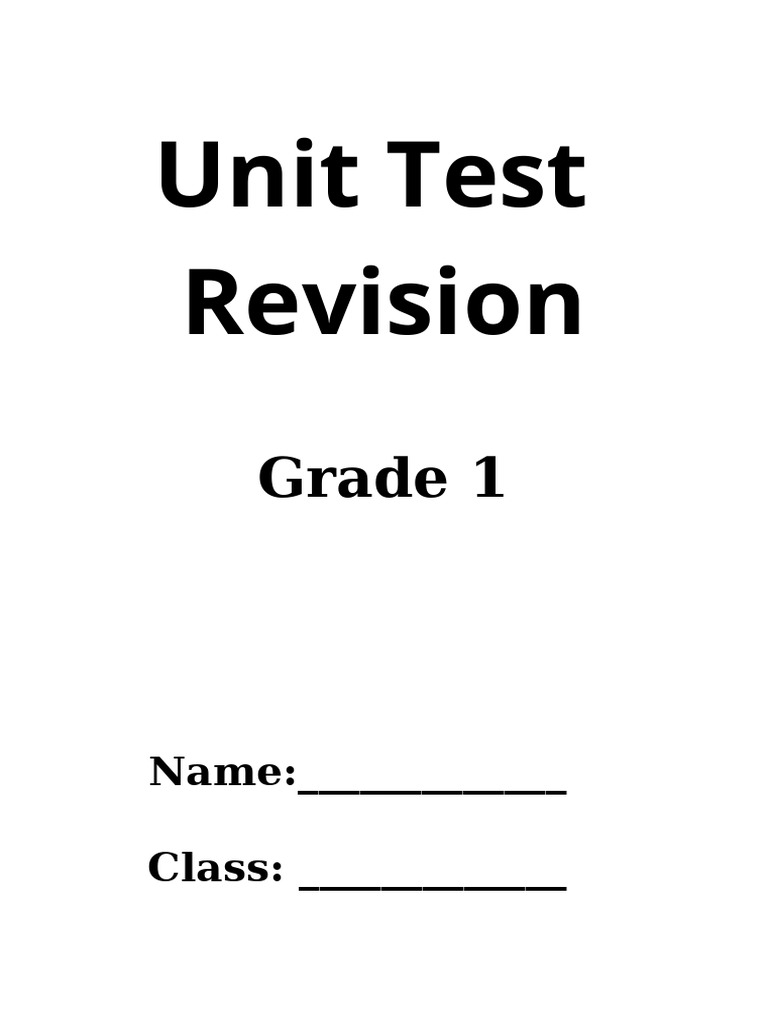 Grade 1_Unit Test Revision | PDF