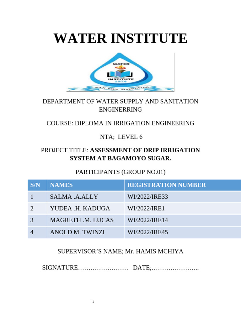 FINAL PROJECT and PROPOSAL JAN222025 | PDF | Irrigation | Water