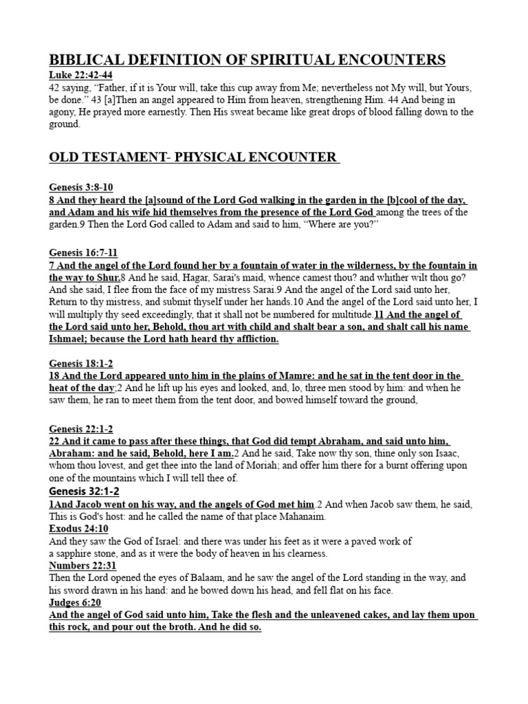 Biblical Definition of Spiritual Encounters | PDF | Bible Content ...